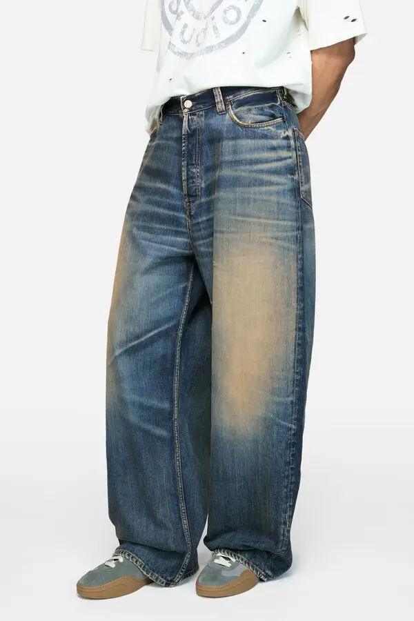 Acne Studios 2023 Dirty Halo Coated Jeans - Dark Blue | Editorialist